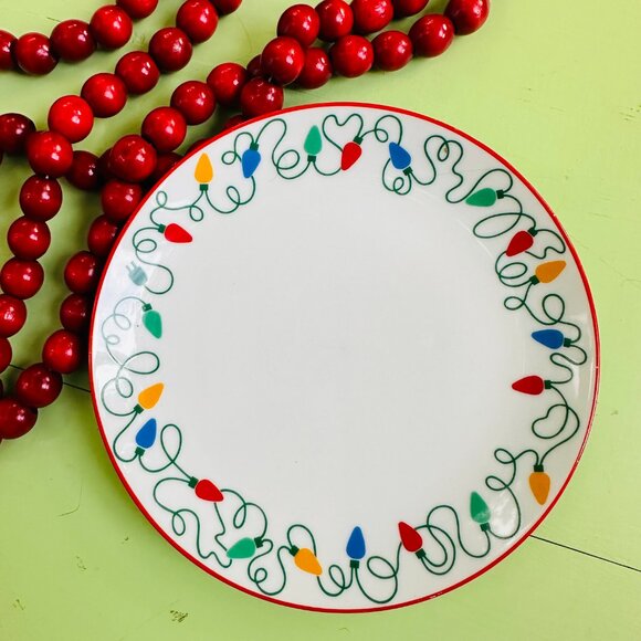 Vintage | Dining | Vintage Christmas Small Plate Christmas Lights Avon ...